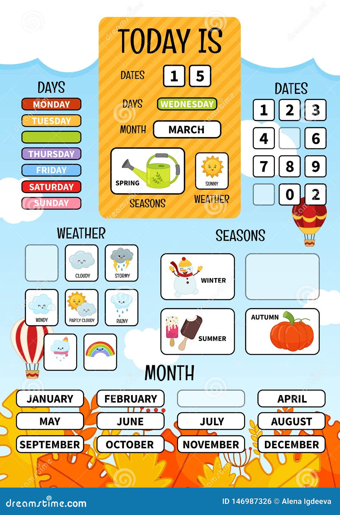 Children`s Educational Game Stock Vector - Illustration of monday ...