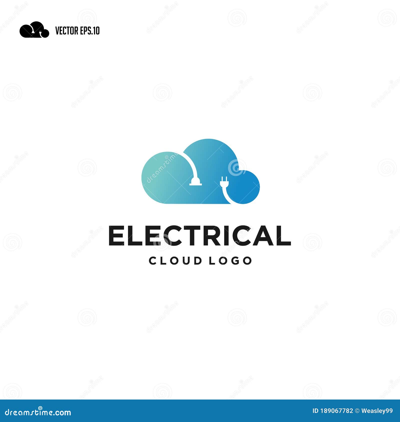 Cloud Power Logo, Cloud Computing with Power Adaptor Logo Stock Vector ...