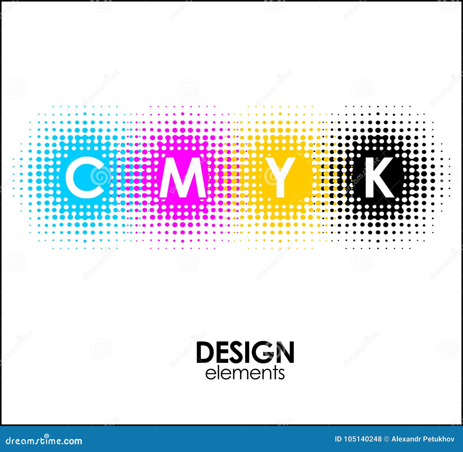 Print CMYK Halftone Dots Design Abstract Elements Stock Illustration ...
