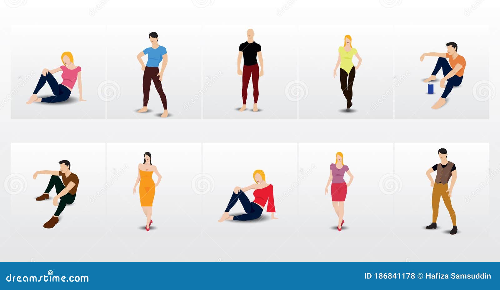 Print stock illustration. Illustration of lady, outfits - 186841178