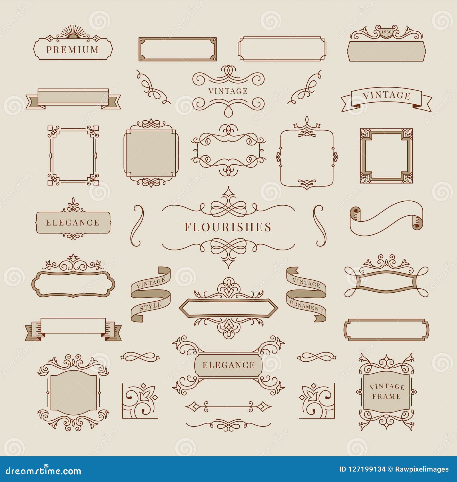 Flourish Frame For Labels, Banner, Logo Cartoon Vector | CartoonDealer ...