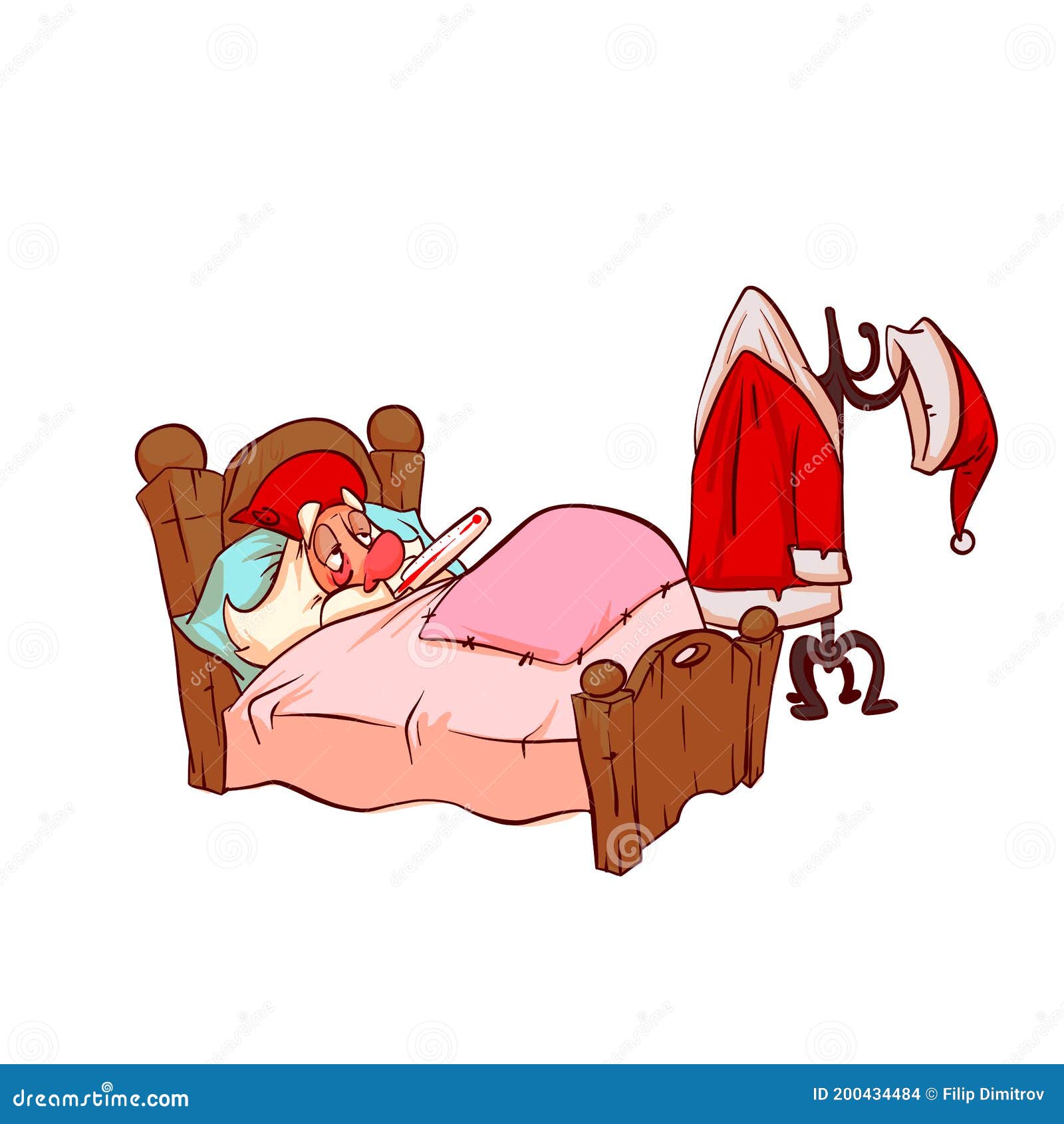 Sick Santa Suffering Of Radiculitis Landing Page Template. Claus ...