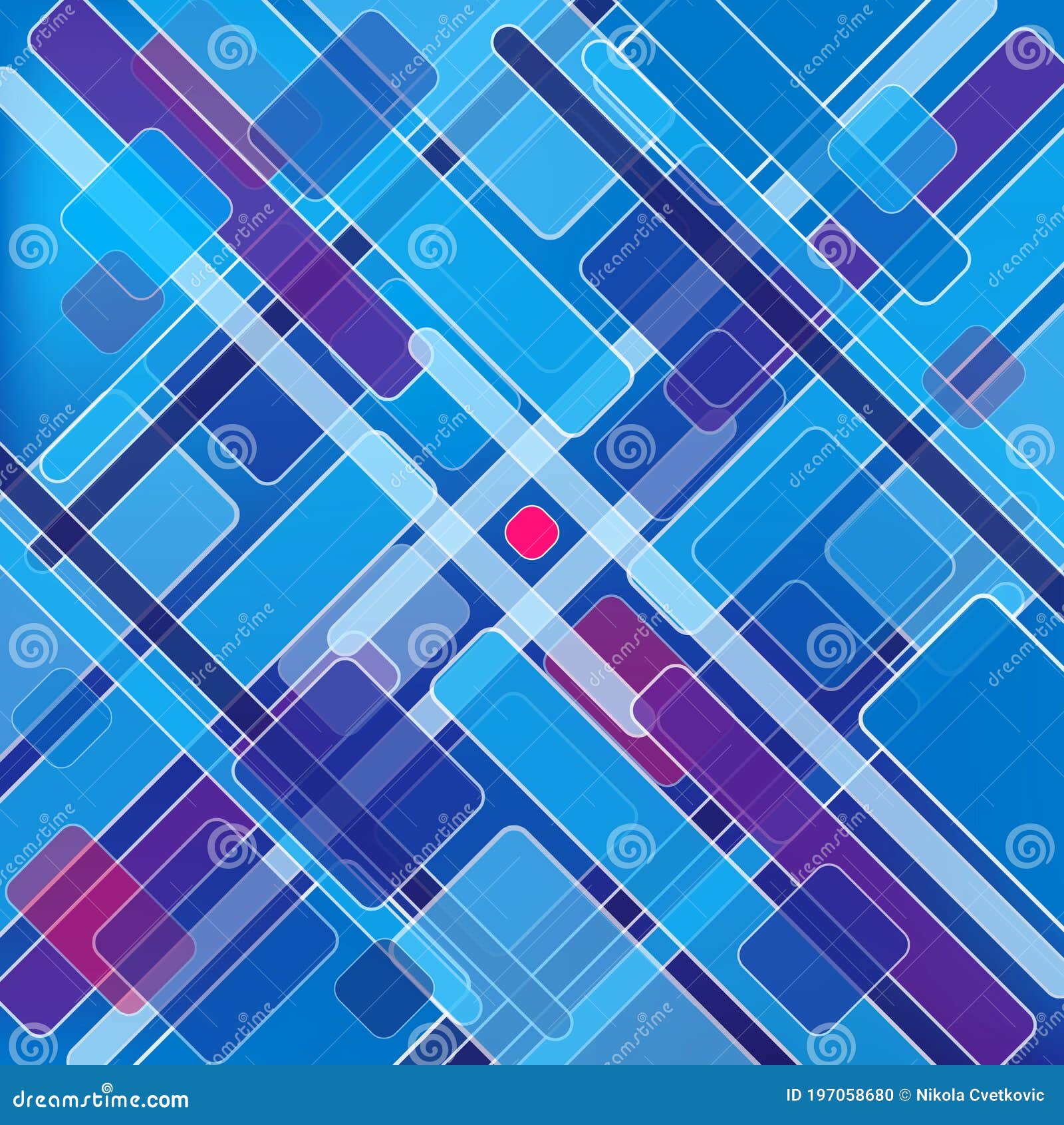 Abstract Geometric Design Made of Transparent Blue Rectangles Stock ...