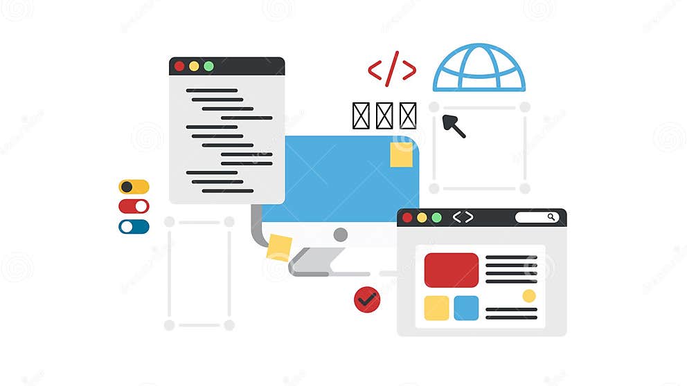 Concept of Workflow Process Computer Web Page Design Stock Vector ...