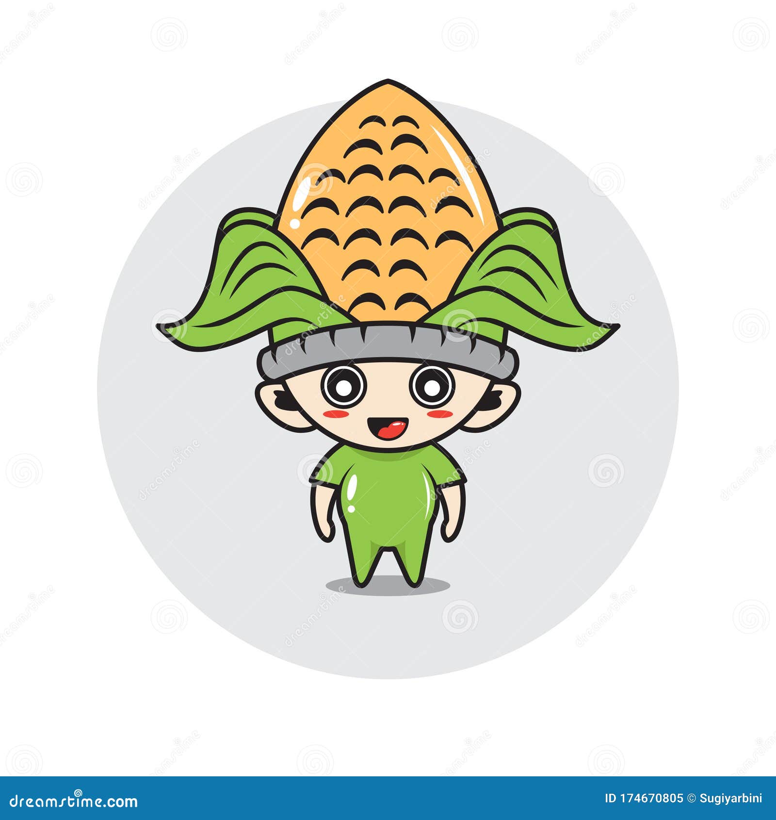 Corn Mascot Character Cute 01 Stock Vector - Illustration of character ...