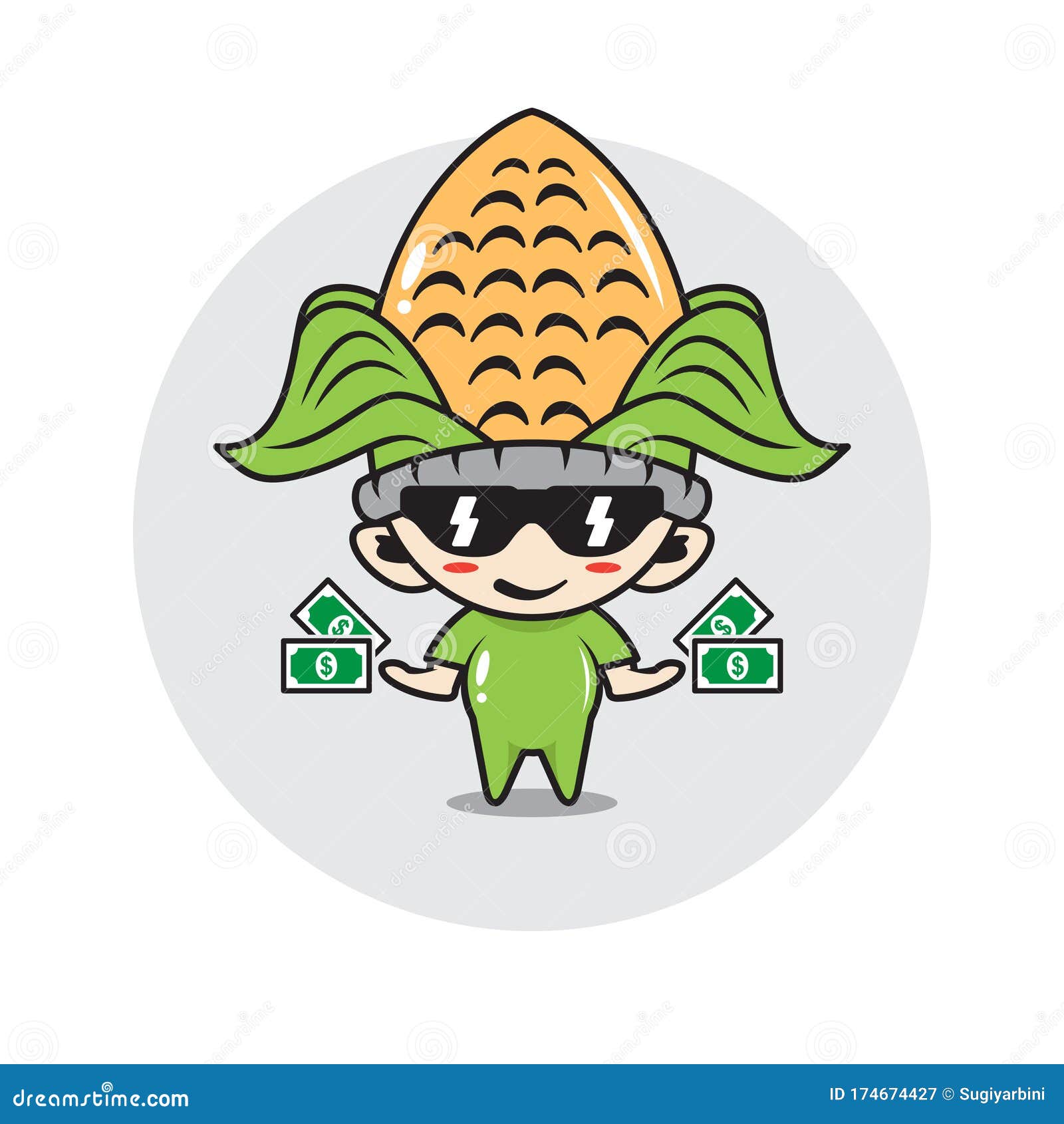 Corn Mascot Character Cute 23 Stock Vector - Illustration of doodle ...