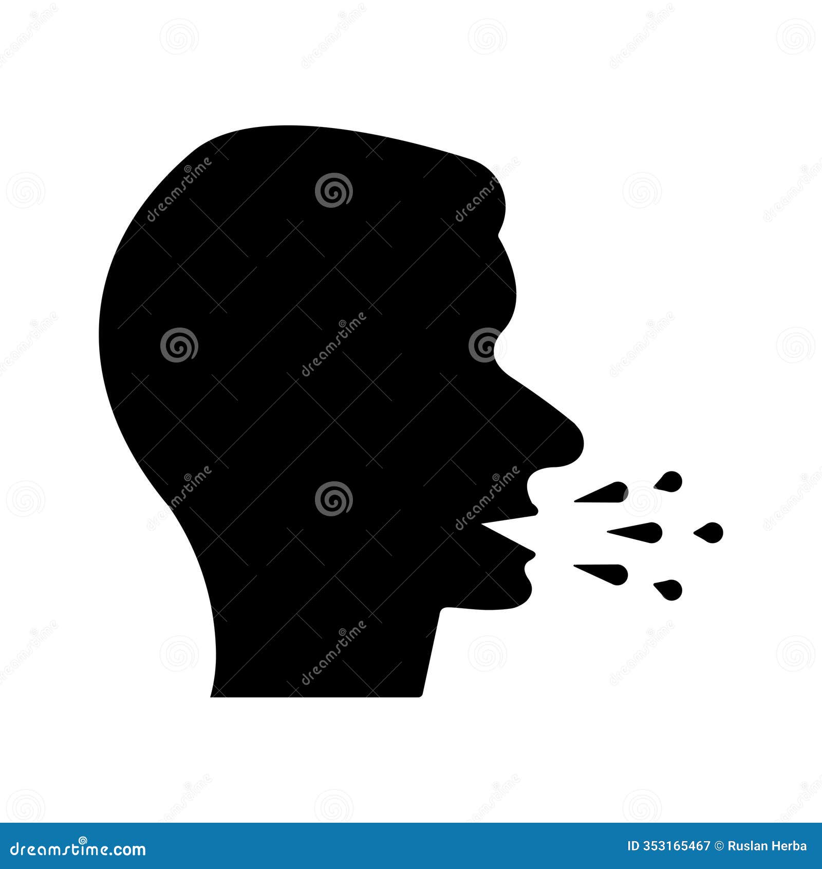 Cough Vector Icon on White Background. Linear Icon with Cough Stock ...