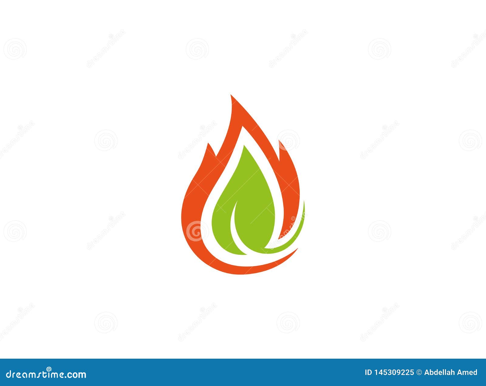 Fire Leaf Simple Logo Design Concept. Burned Tiny Plant With Flame ...