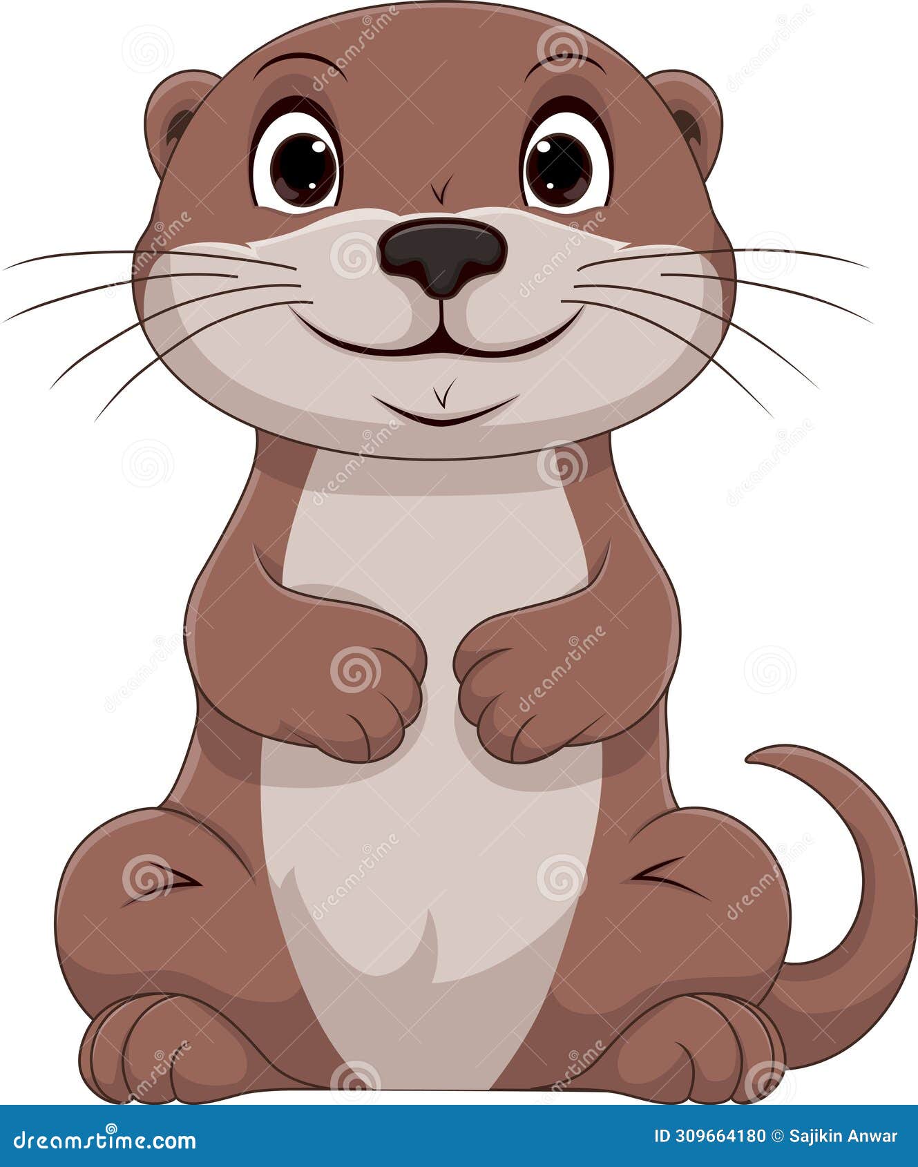 Cute Otter Cartoon stock vector. Illustration of lutra - 309664180