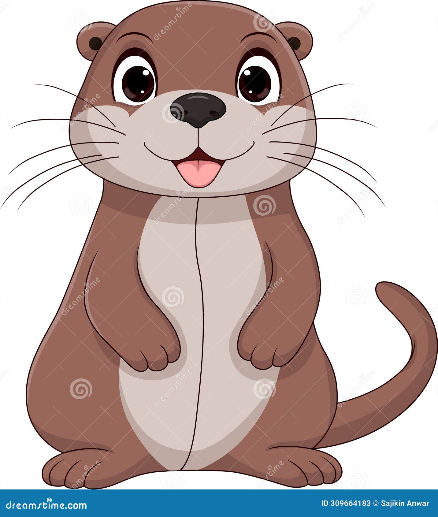Cute Otter Cartoon stock vector. Illustration of lutra - 309664183