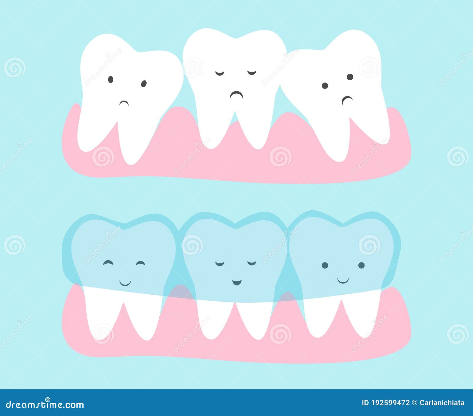 Cute Tooth Cartoon Vector. Invisible Dental Aligner Concept ...