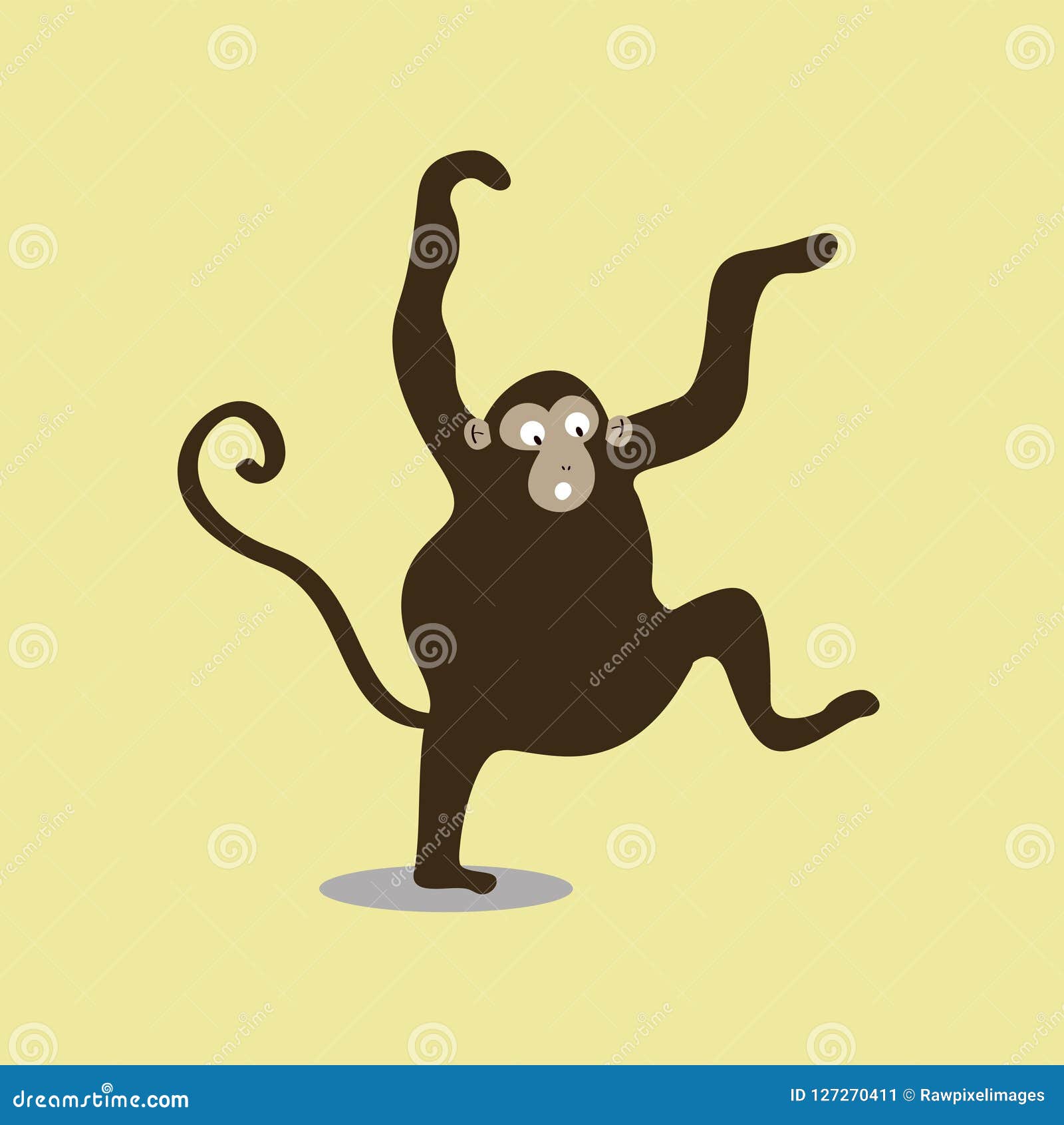Cute Wild Monkey Cartoon Illustration Stock Vector - Illustration of ...