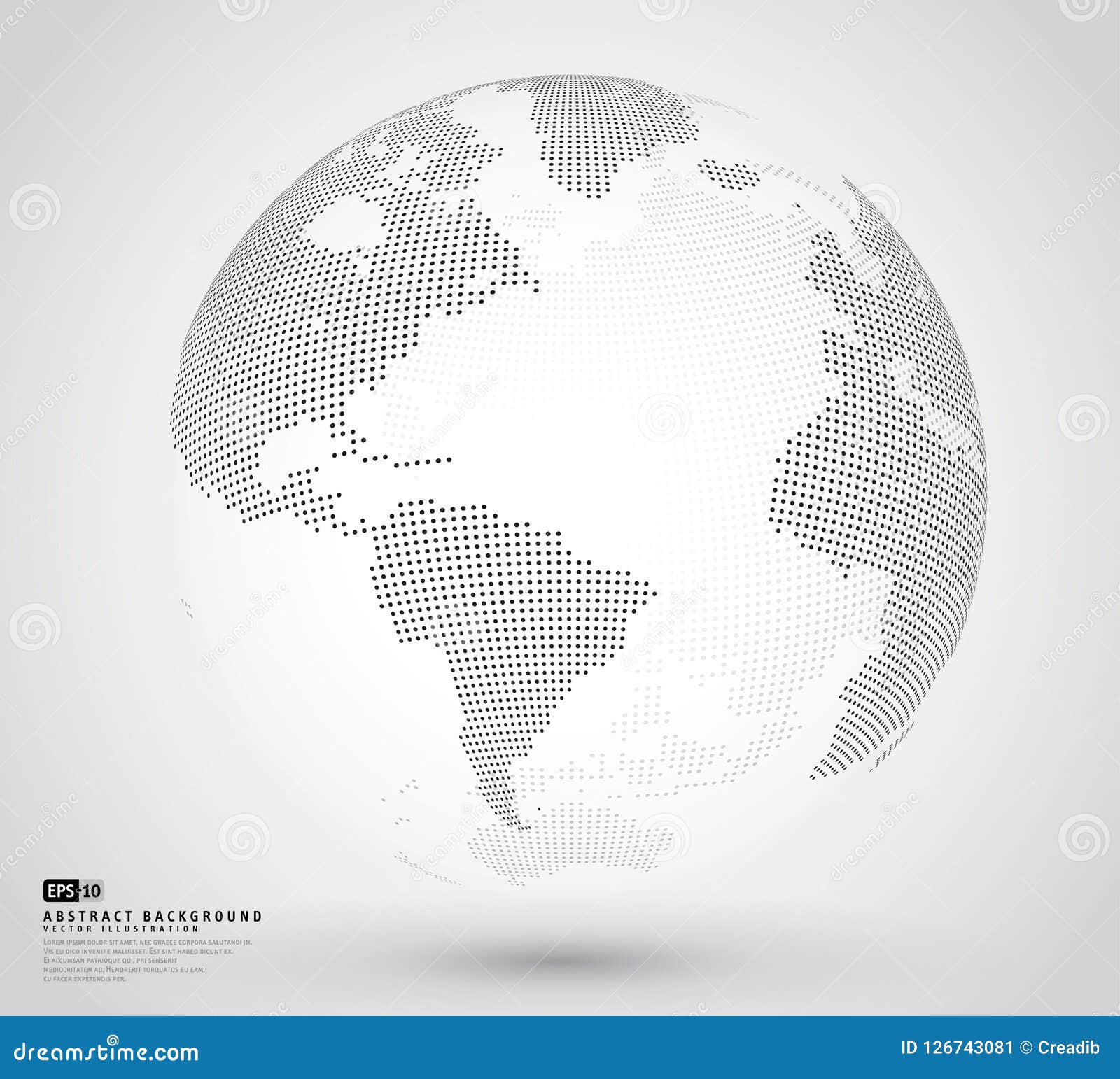 3D Abstract dotted globe stock vector. Illustration of ball - 126743081