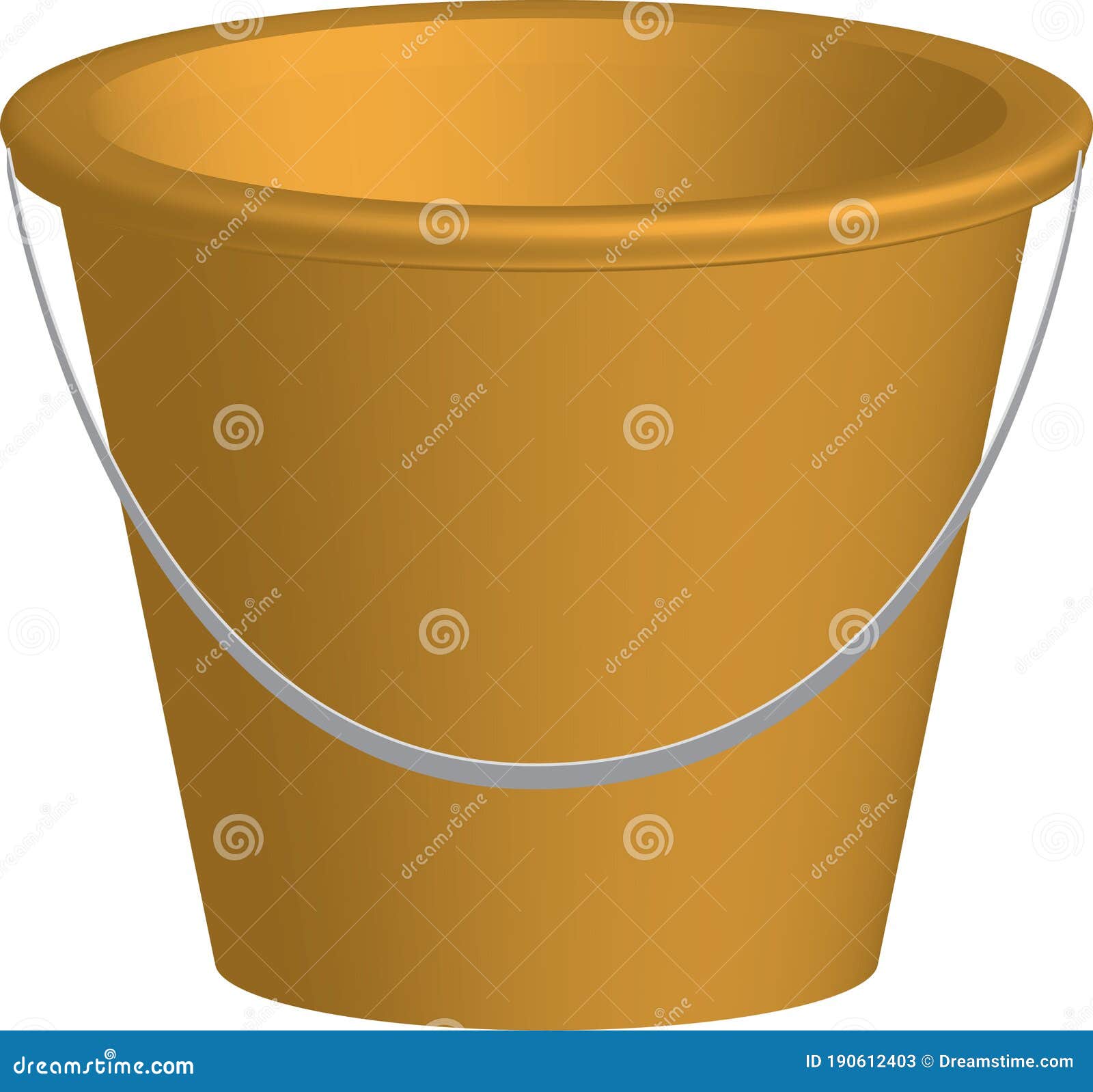 Cheerful Orange / Yellow Bucket with White Handle Stock Illustration ...