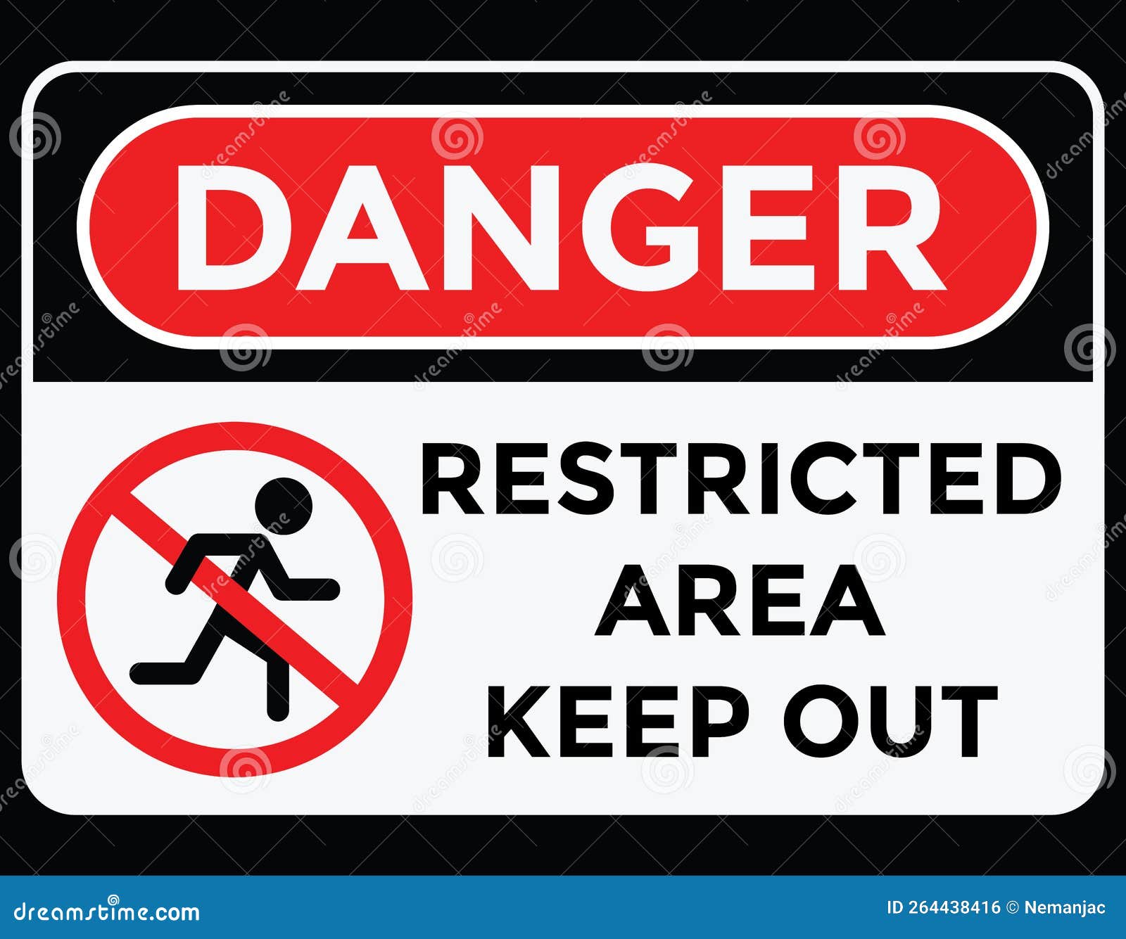 Danger, Restricted Area Keep Out Stock Illustration - Illustration of ...