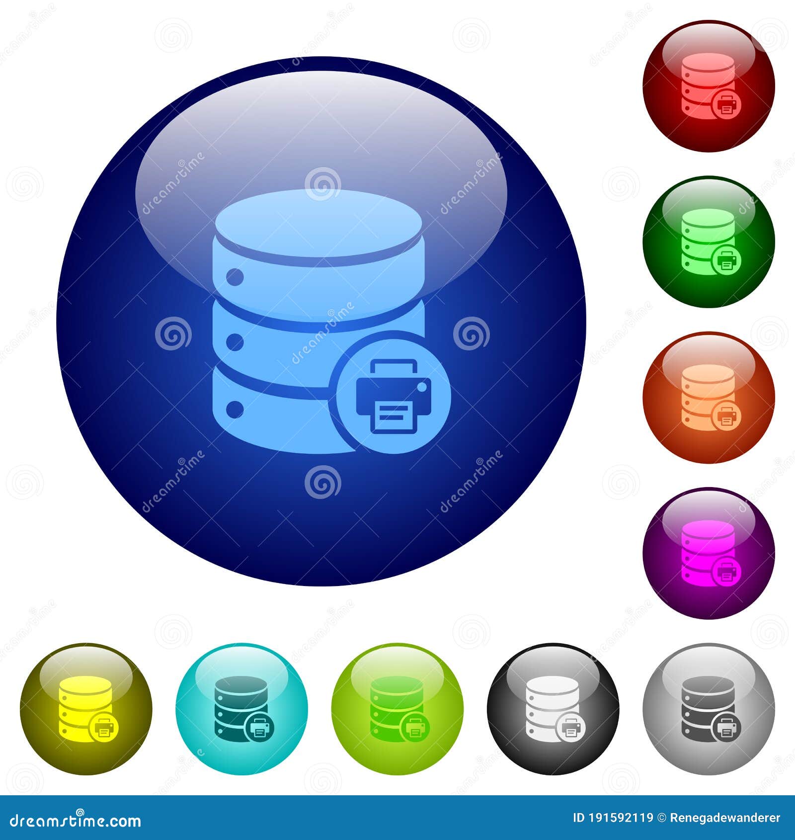 Print Database Data Color Glass Buttons Stock Vector - Illustration of ...