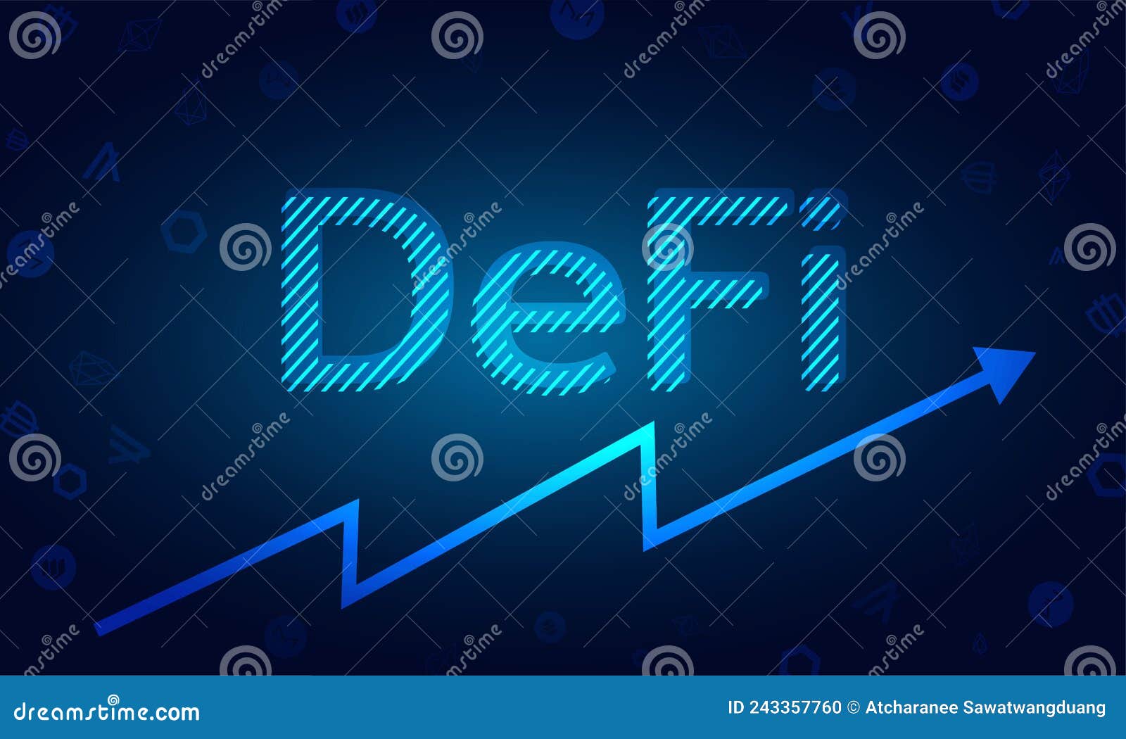 DeFi Decentralized Finance for Exchange Cryptocurrency Stock Vector ...