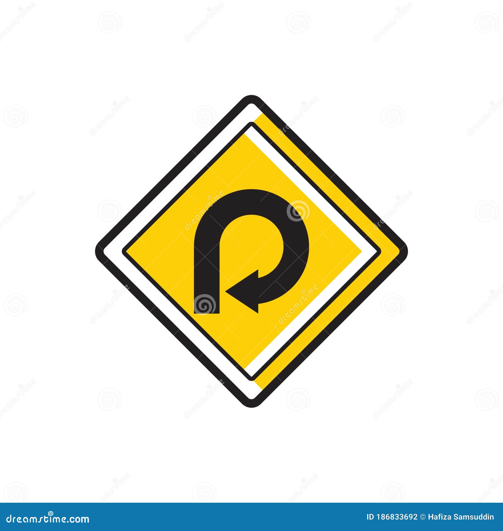 270-degree Loop Warning Sign. Vector Illustration Decorative Design ...