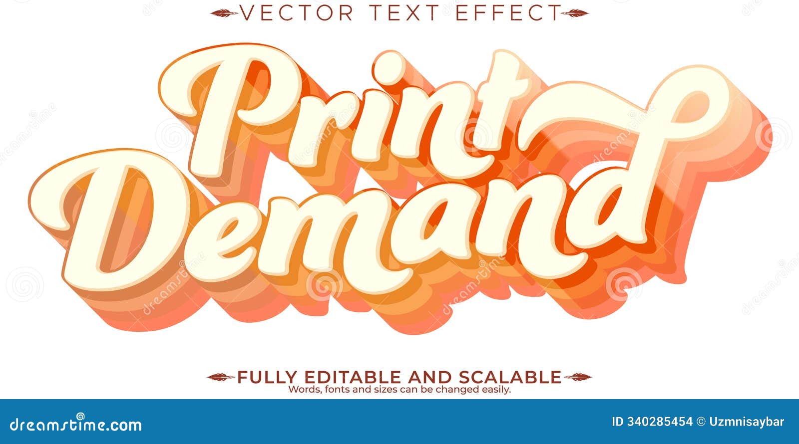 Print on Demand Text Effect, Editable Modern and Poster Text Style ...