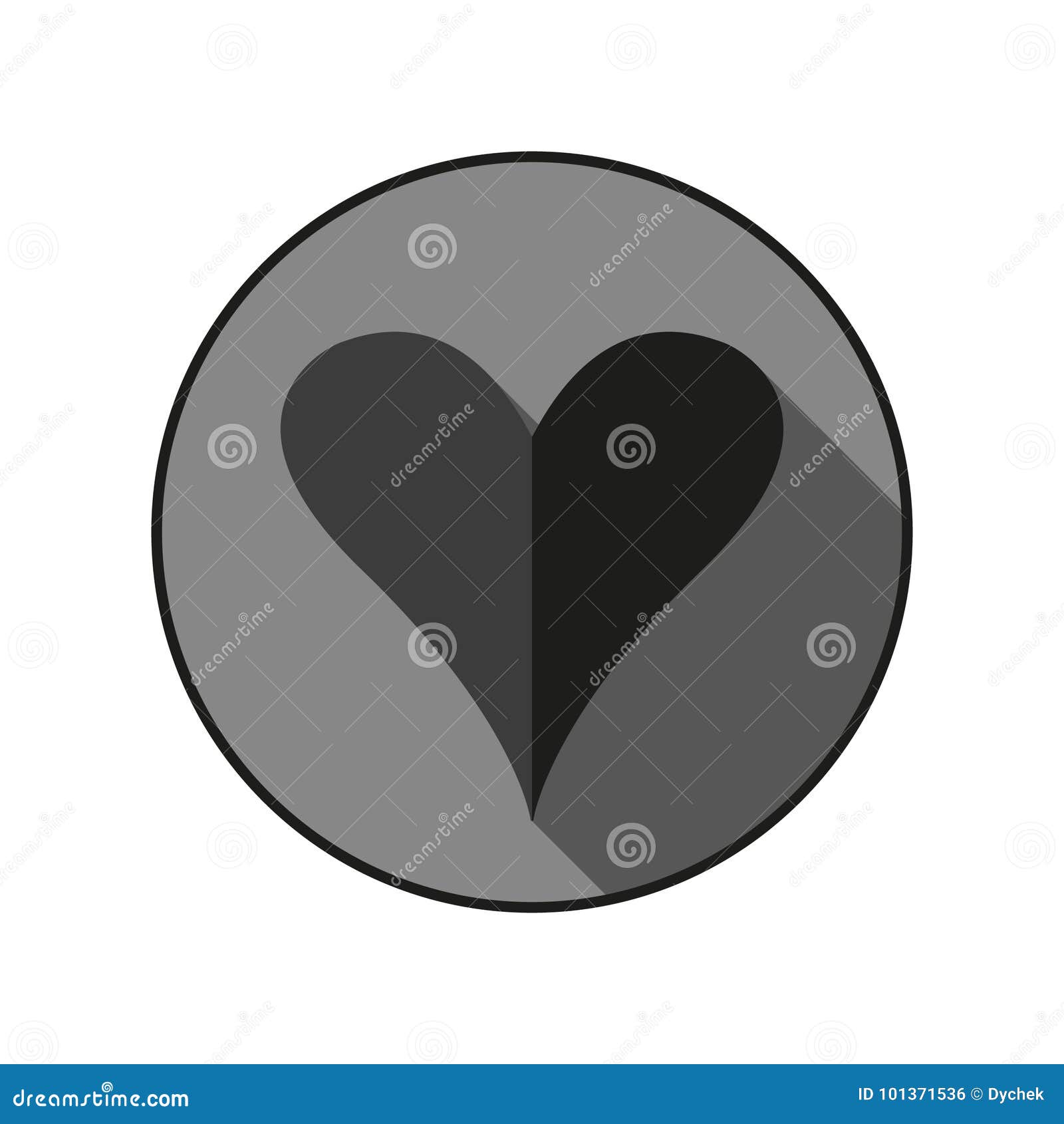 The Heart Icon in the Circle. Vector. Stock Vector - Illustration of ...