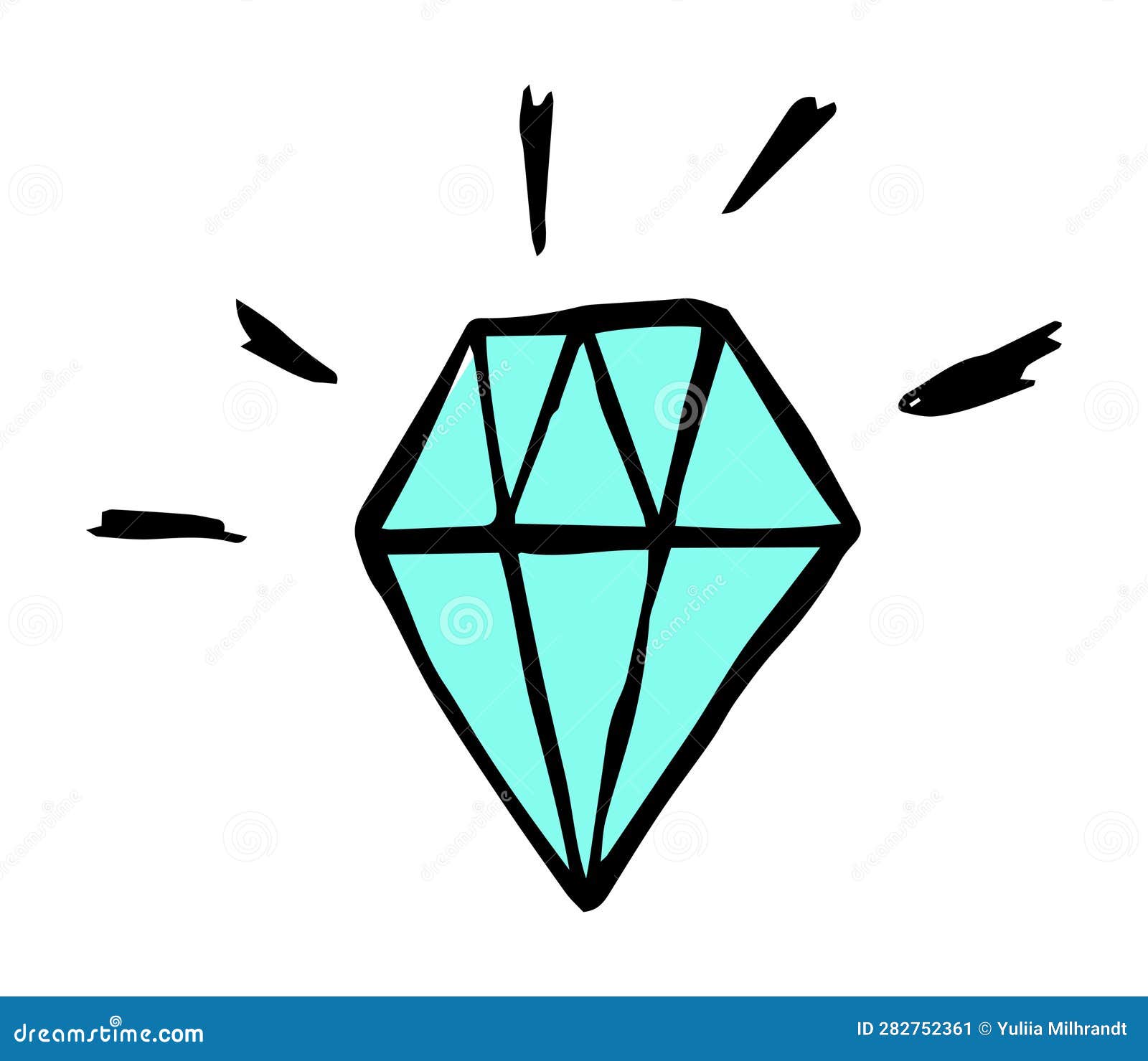 Diamond doodle style. stock illustration. Illustration of drawing ...