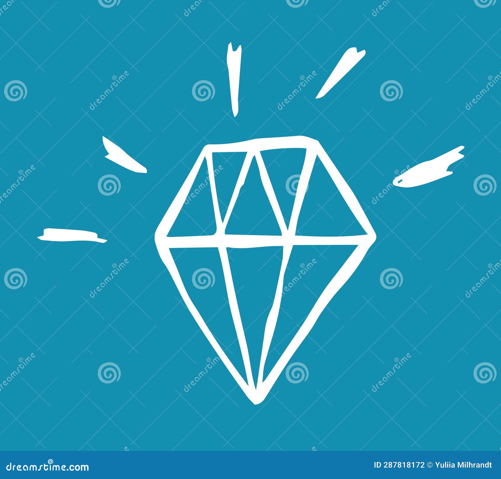 Diamond doodle style. stock illustration. Illustration of design ...
