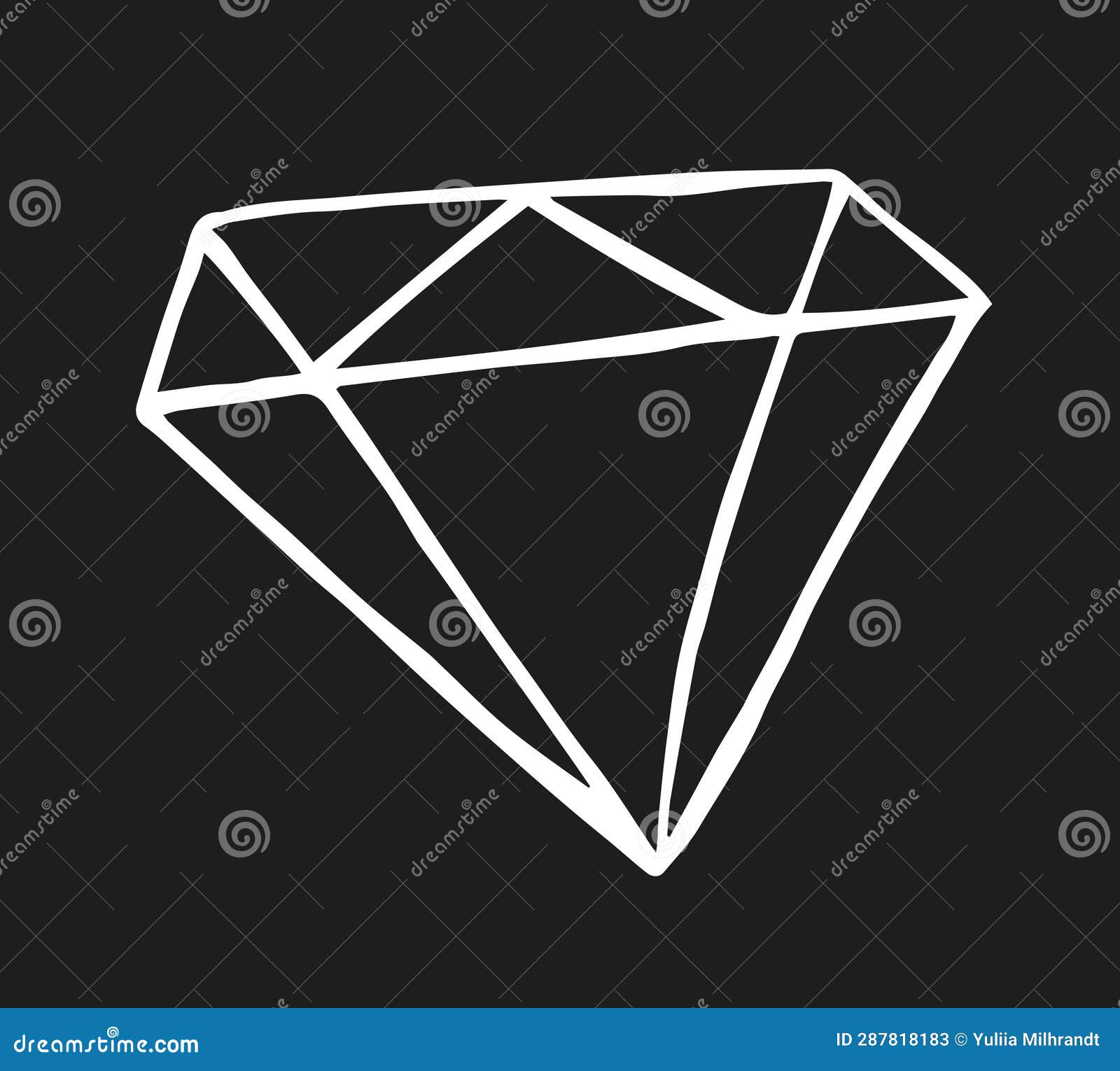 Diamond doodle style. stock illustration. Illustration of stone - 287818183