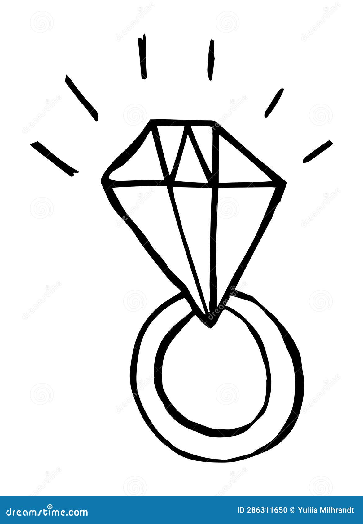 Diamond Engagement Ring Doodle Stock Illustration - Illustration of ceremony, valentine: 286311650