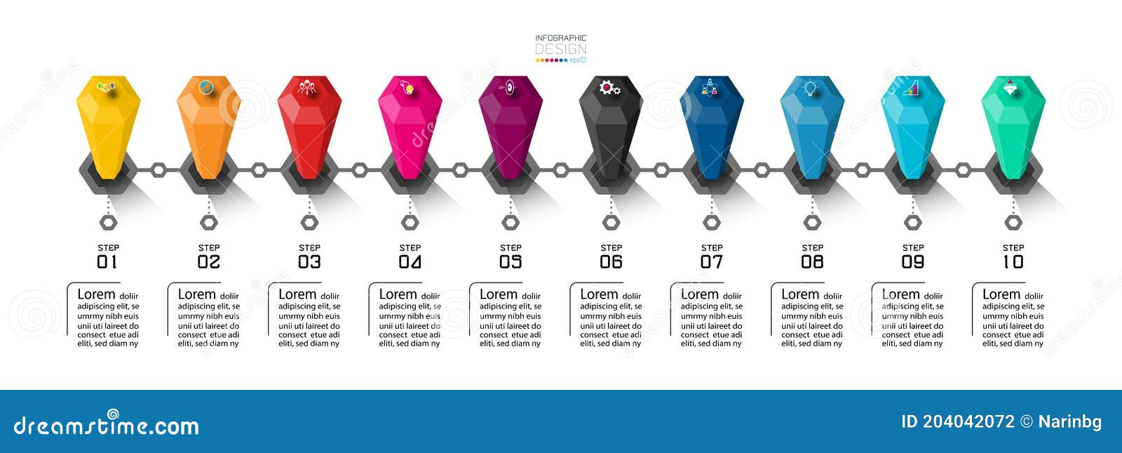 The Diamond Shape Design Shows the Work Process and Presents ...