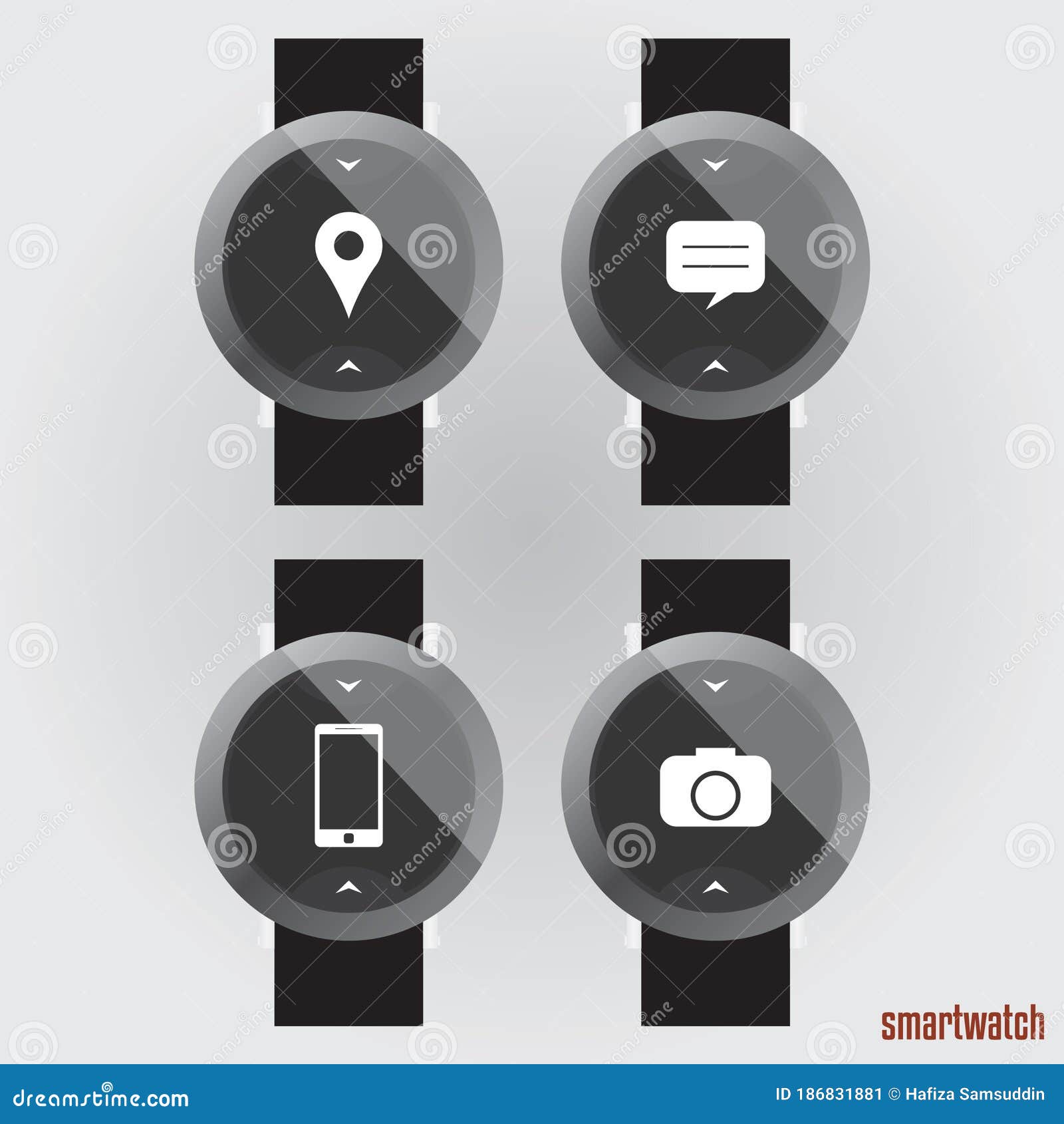 Print stock vector. Illustration of clock, wristwatch - 186831881