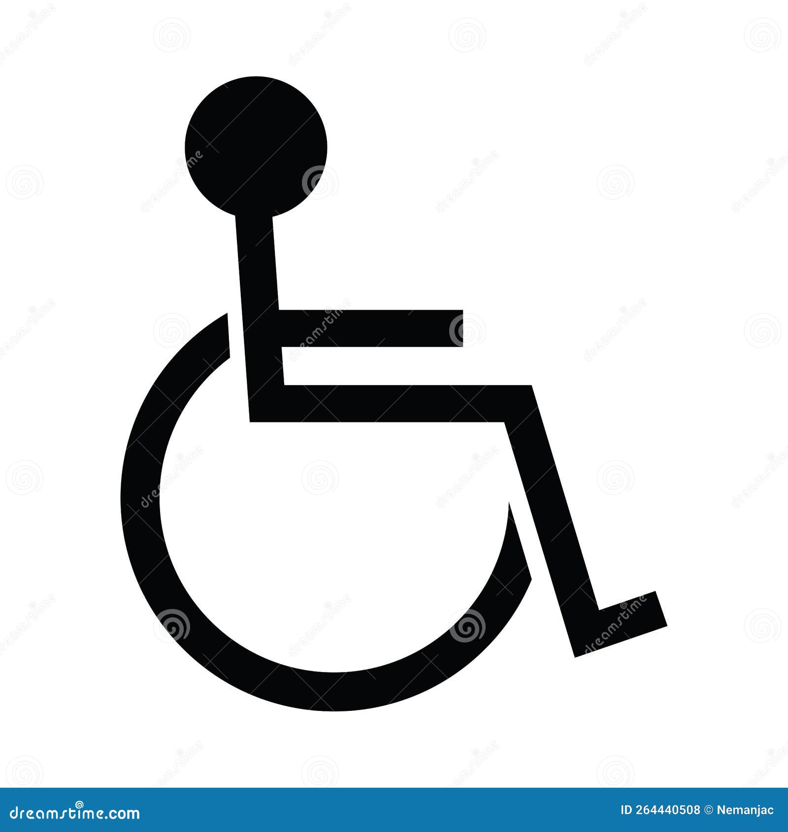 Disabled Icon, Black and White Stock Illustration - Illustration of ...