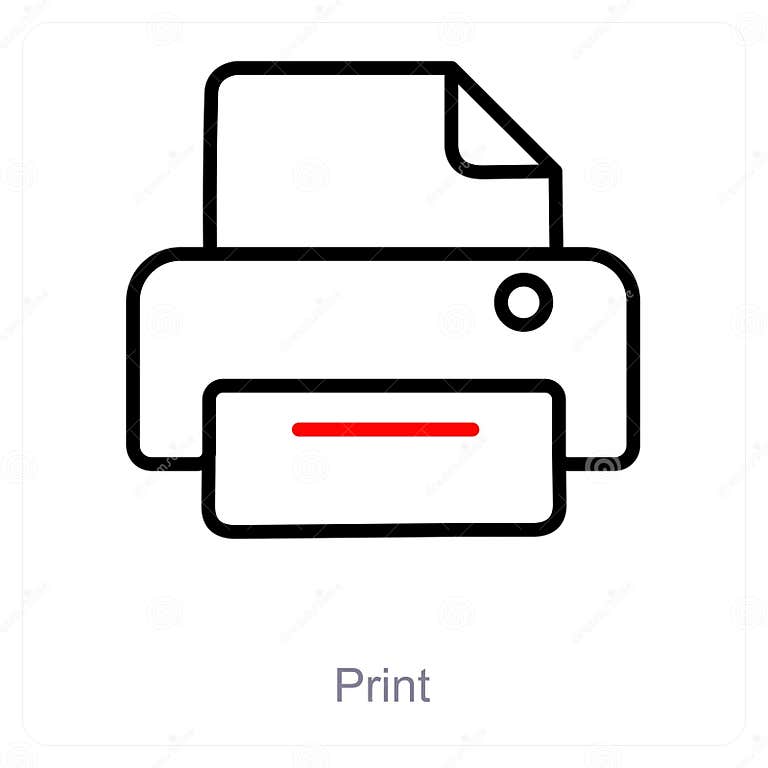 Print and Document Icon Concept Stock Illustration - Illustration of ...