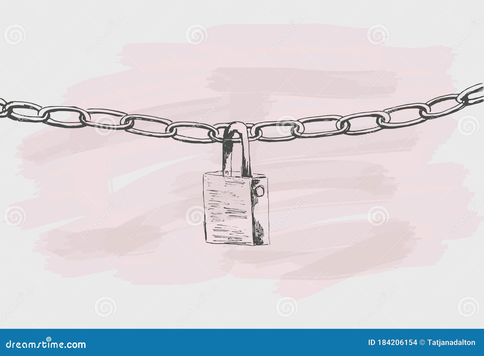 Door Lock Hand Drawn Vector Illustration Stock Vector - Illustration of ...