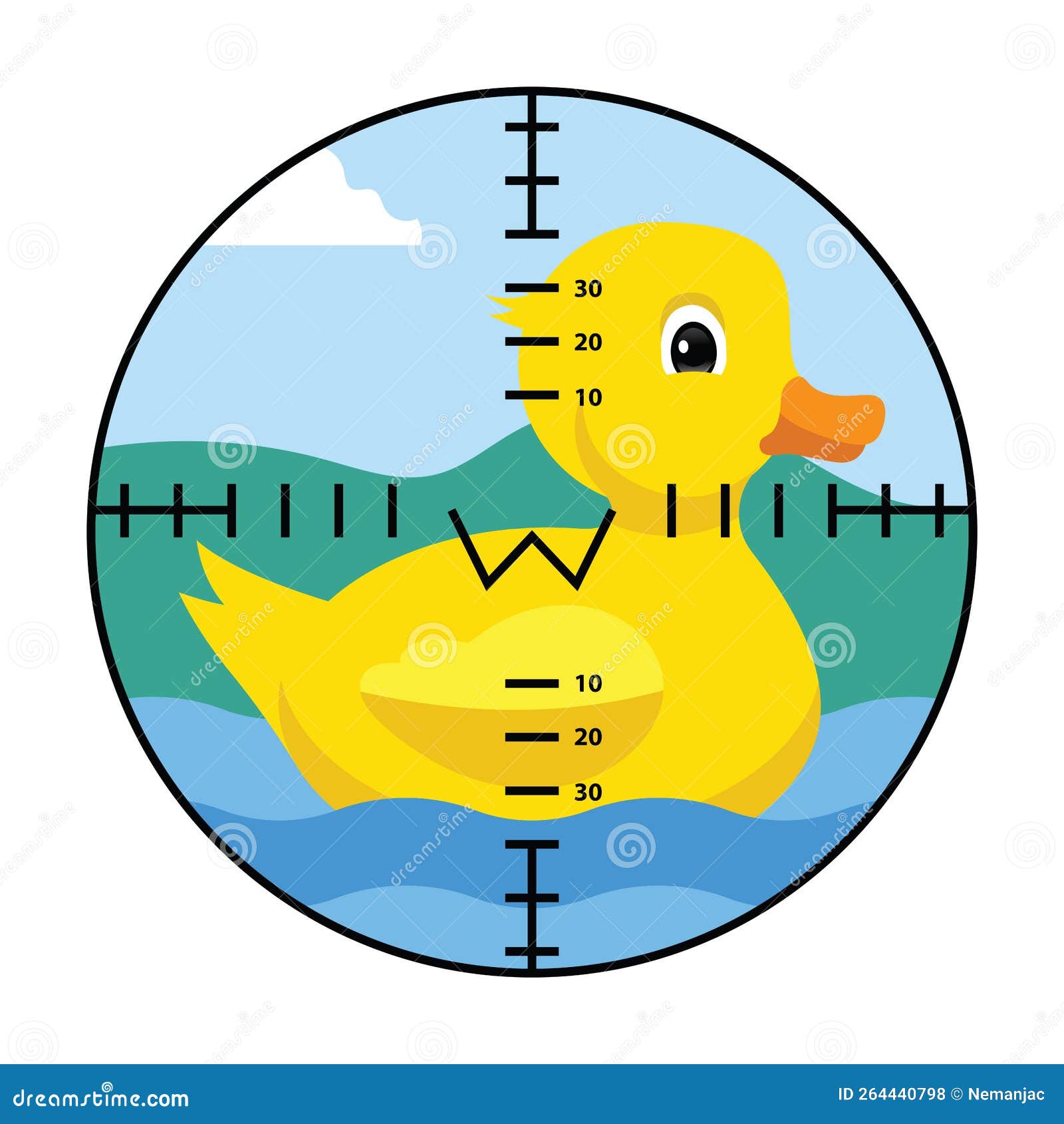 Duck on Sight or Binocular View Stock Illustration - Illustration of ...