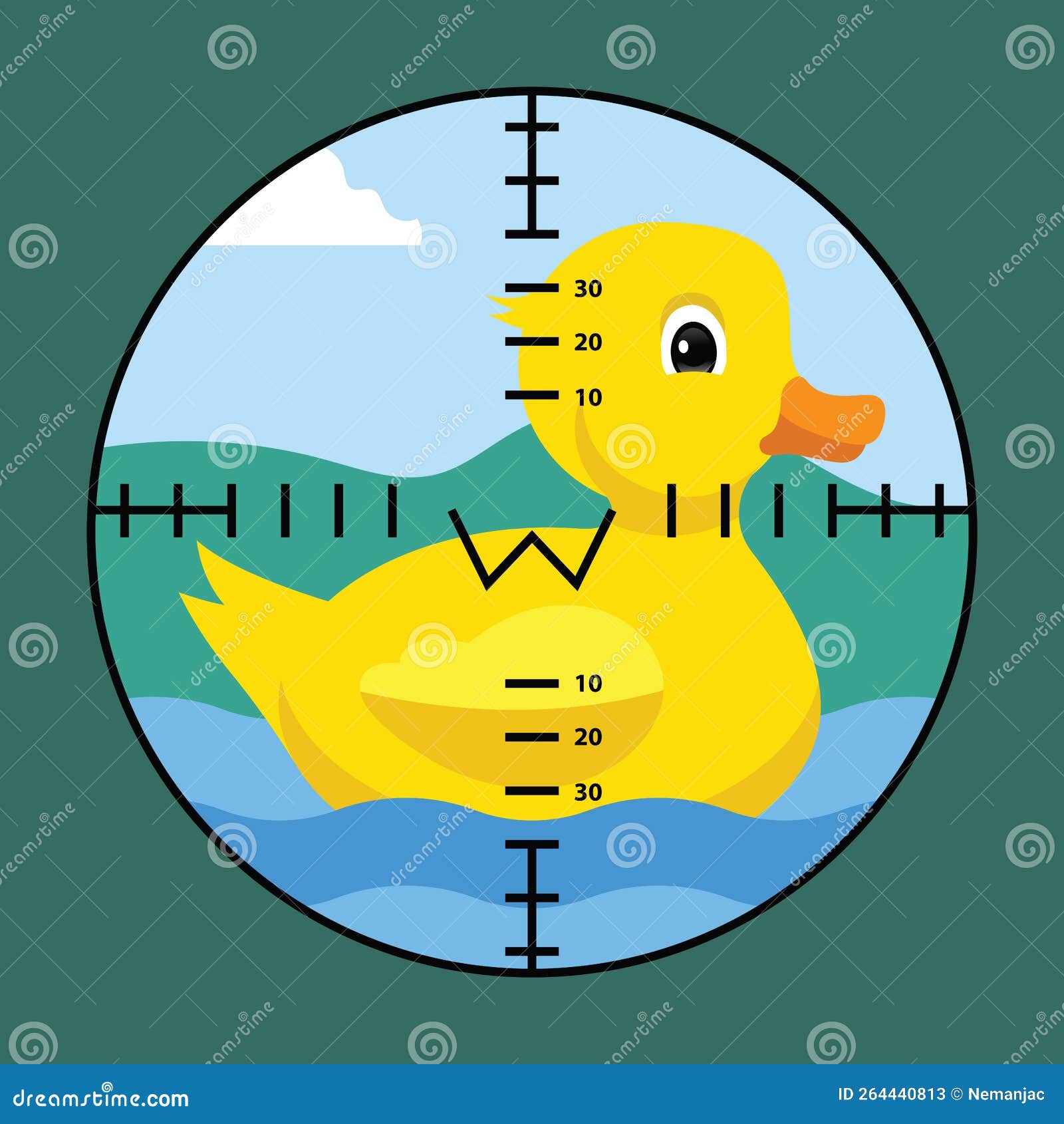 Duck on Sight or Binocular View Stock Illustration - Illustration of ...