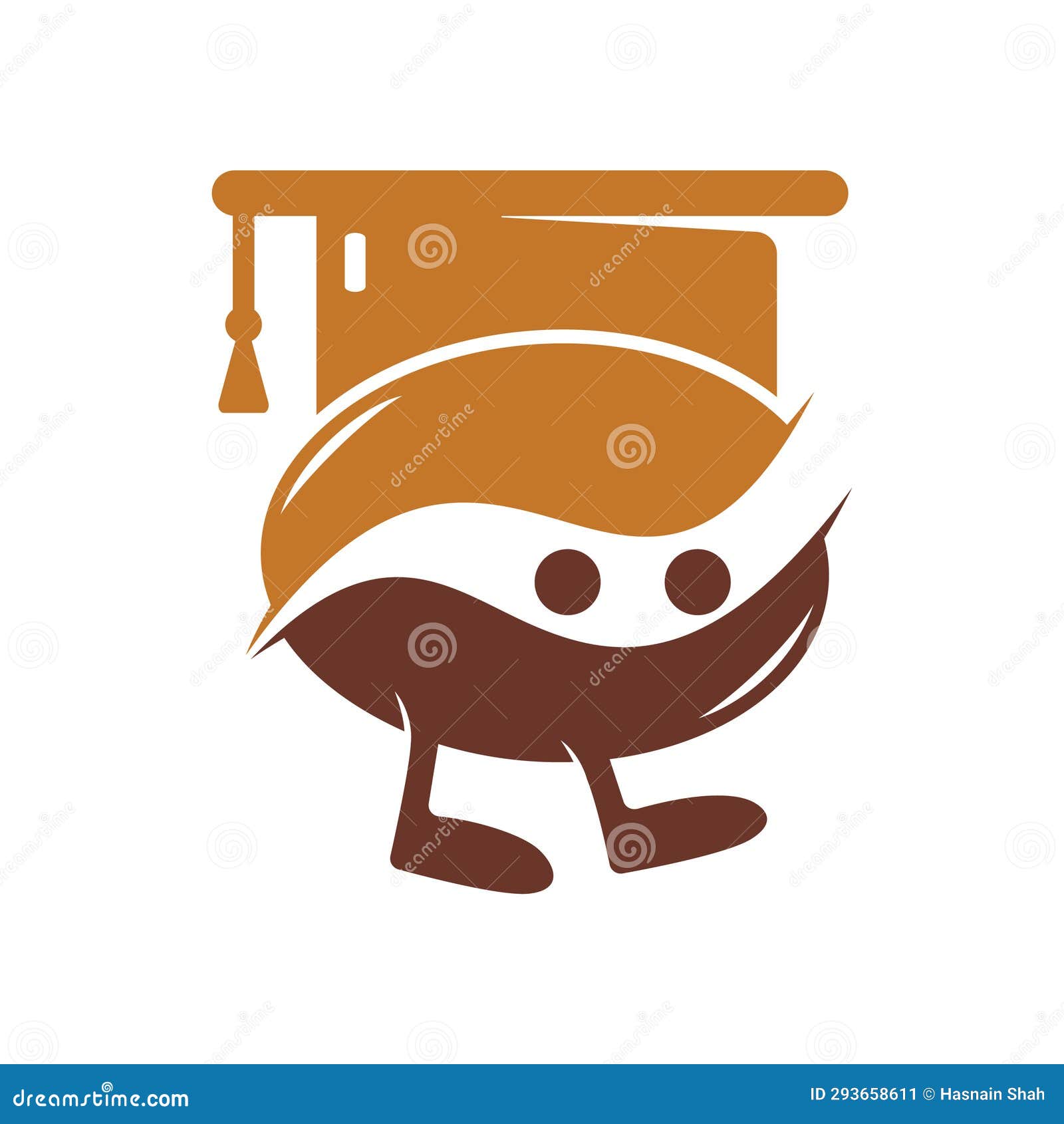 Bean Coffee Running Logo Design. Stock Illustration - Illustration of ...