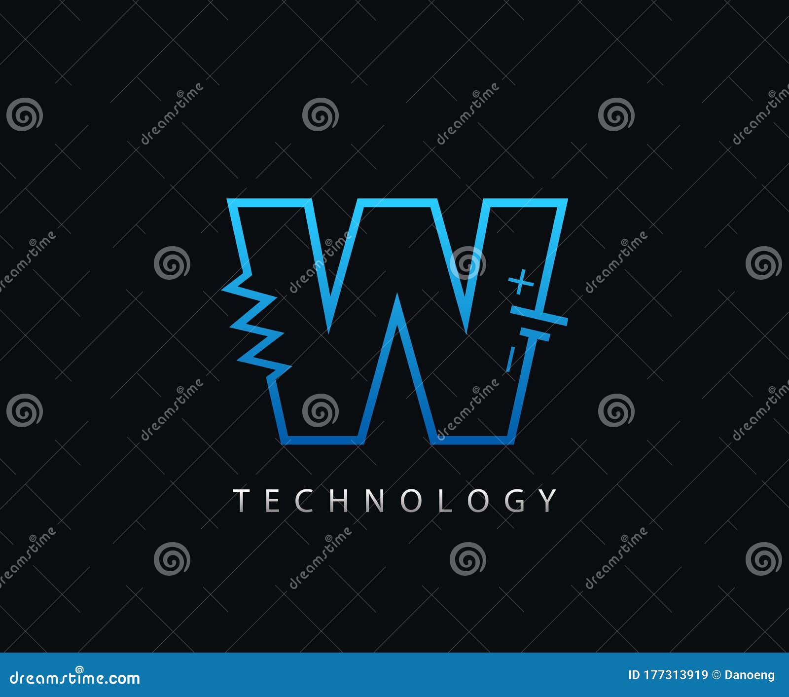 Electric W Letter Logo Design Stock Illustration - Illustration of type ...