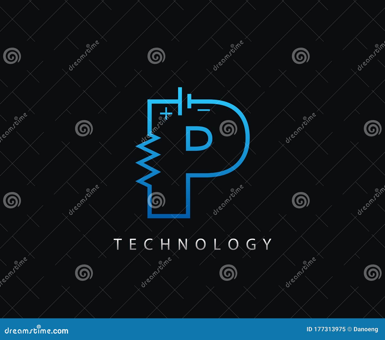 Electric P Letter Logo Design Stock Vector - Illustration of alphabet ...