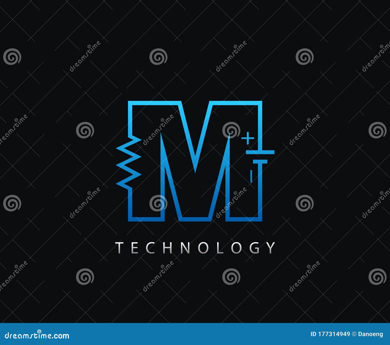 Electrical Blue M Letter Logo Icon Design Stock Illustration ...