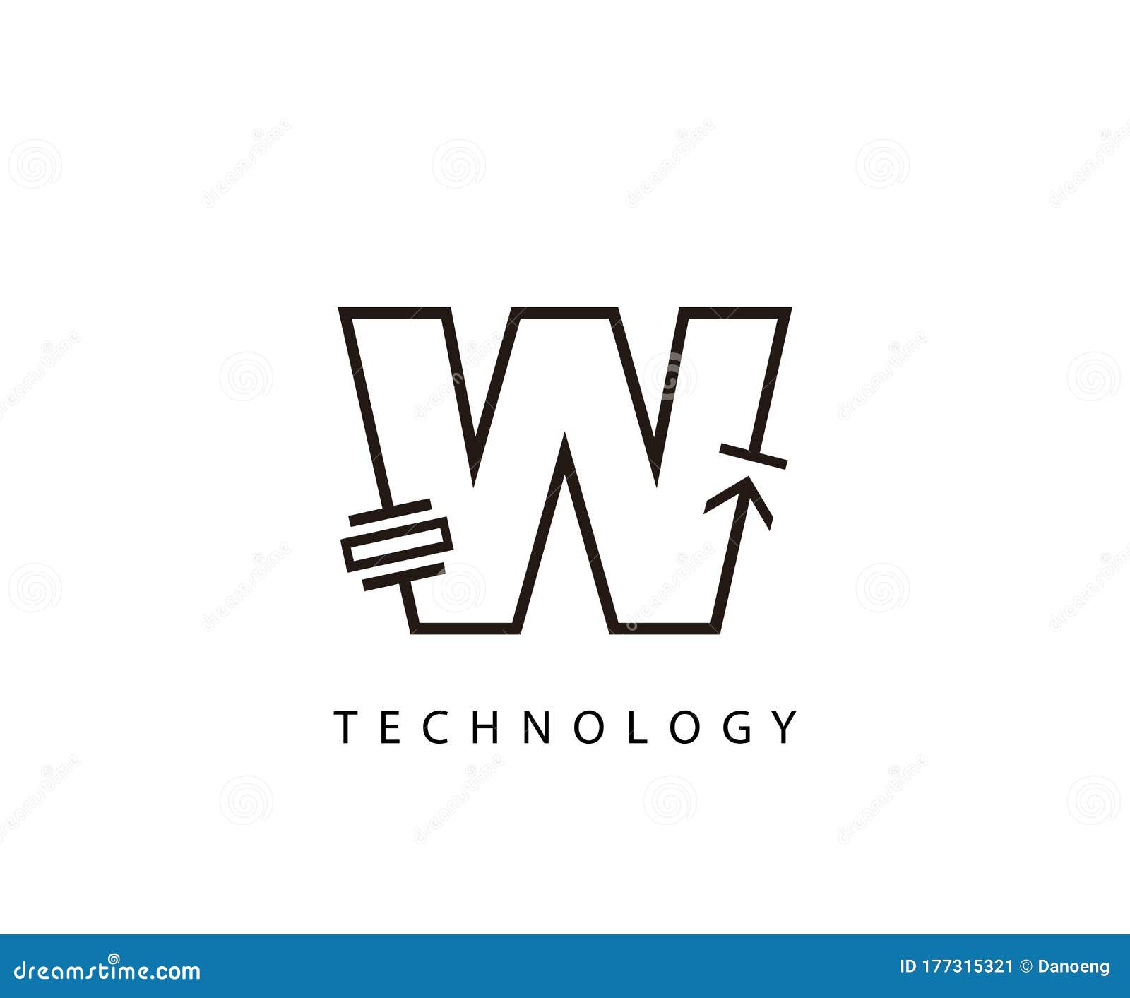 Electrical W Letter Logo Icon Design Stock Vector - Illustration of ...
