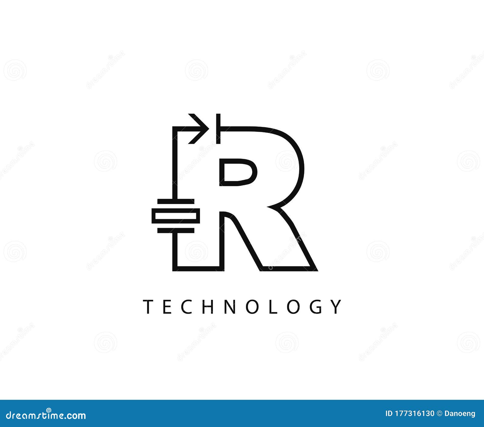 Electrical R Letter Logo Icon Design Stock Illustration - Illustration ...