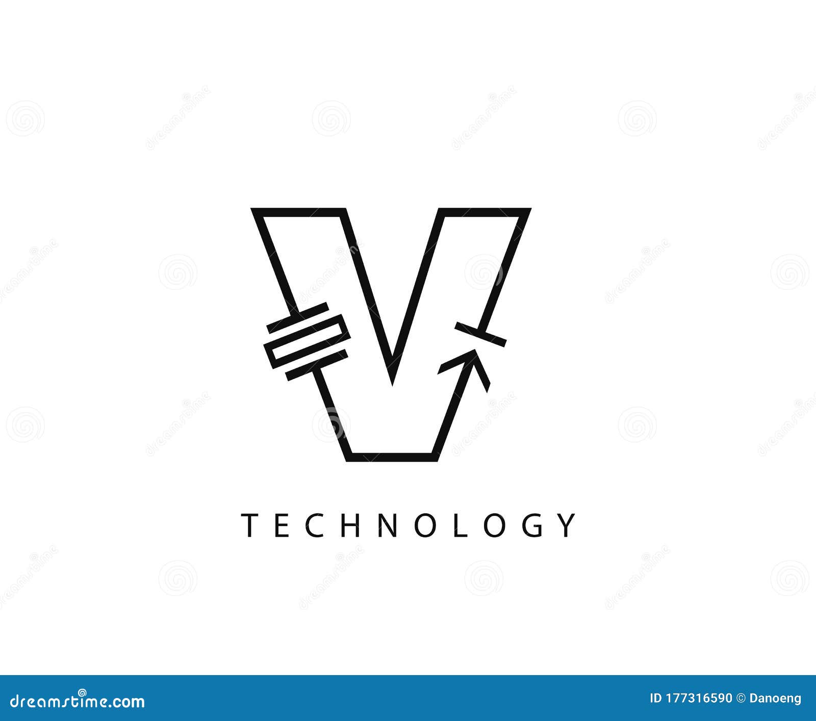 Electrical V Letter Logo Icon Design Stock Illustration - Illustration ...
