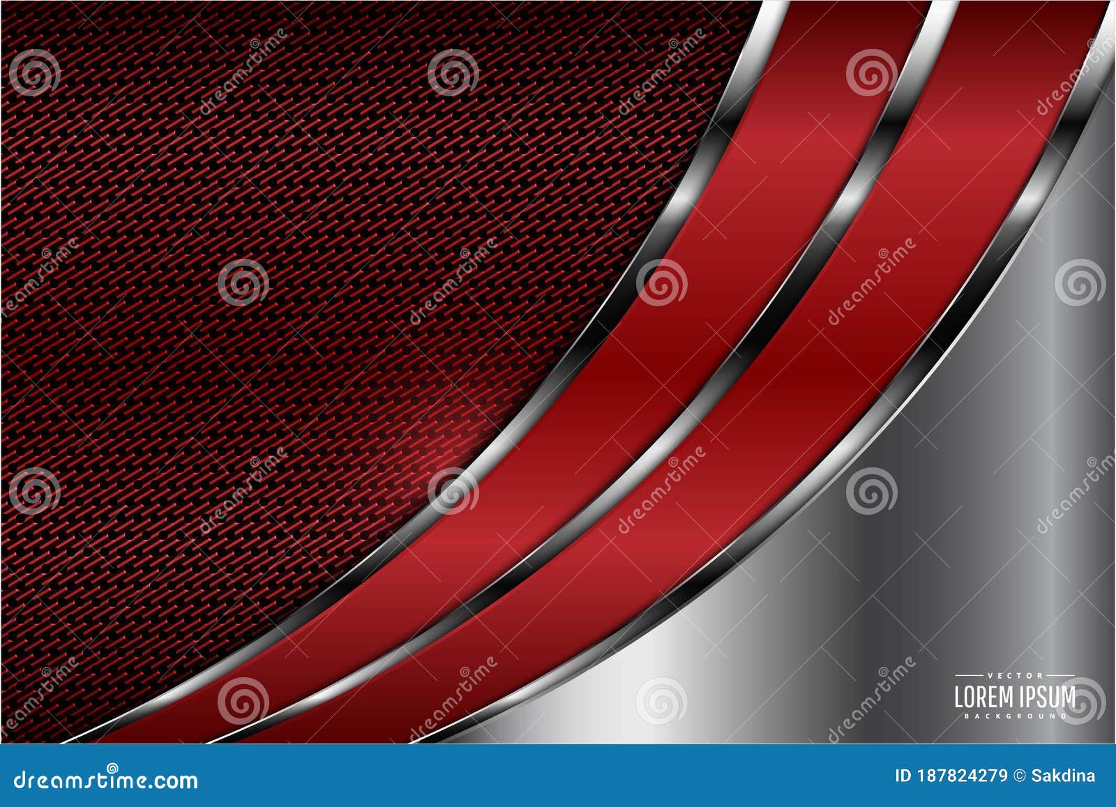 Elegant Metallic Background.Red and Silver with Carbon Fiber Dark Space ...