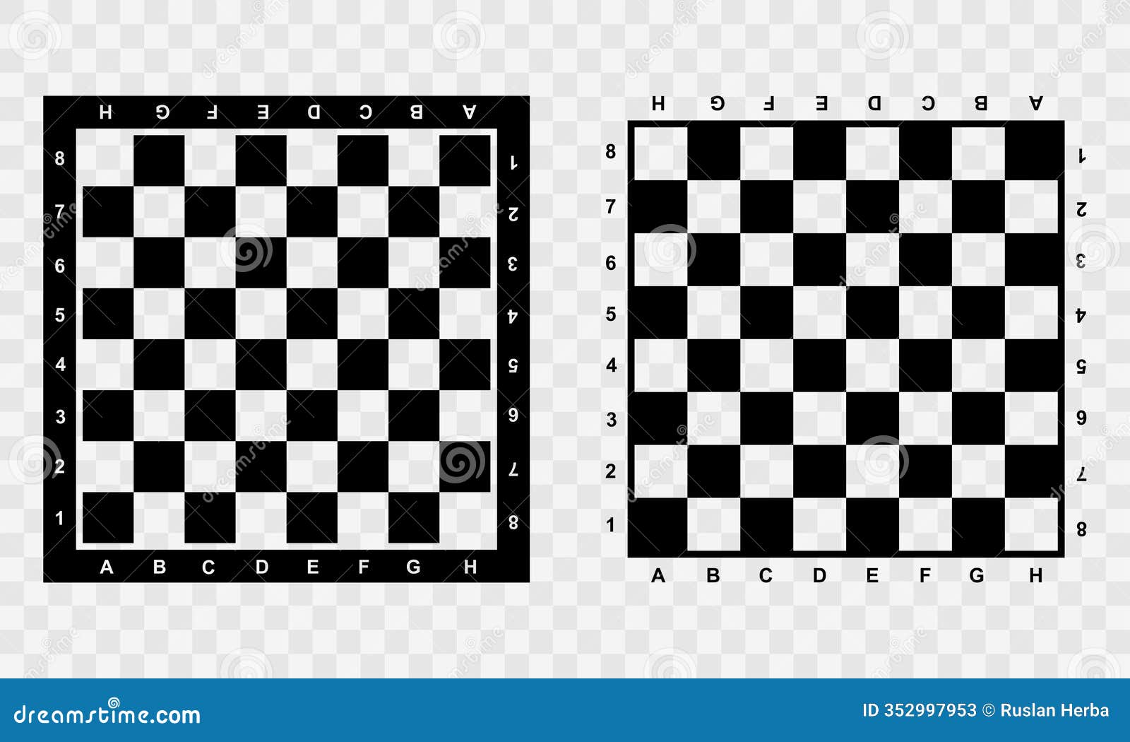 Empty Chess Board Vector Icon on Transparent Background. Black and ...