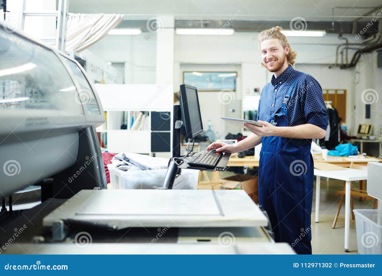 Print factory stock photo. Image of printing, computer - 112971302