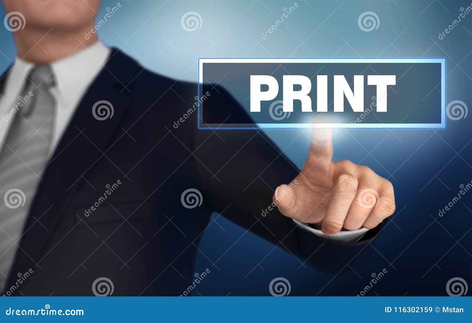 Print Pushing Concept 3d Illustration Stock Illustration - Illustration ...