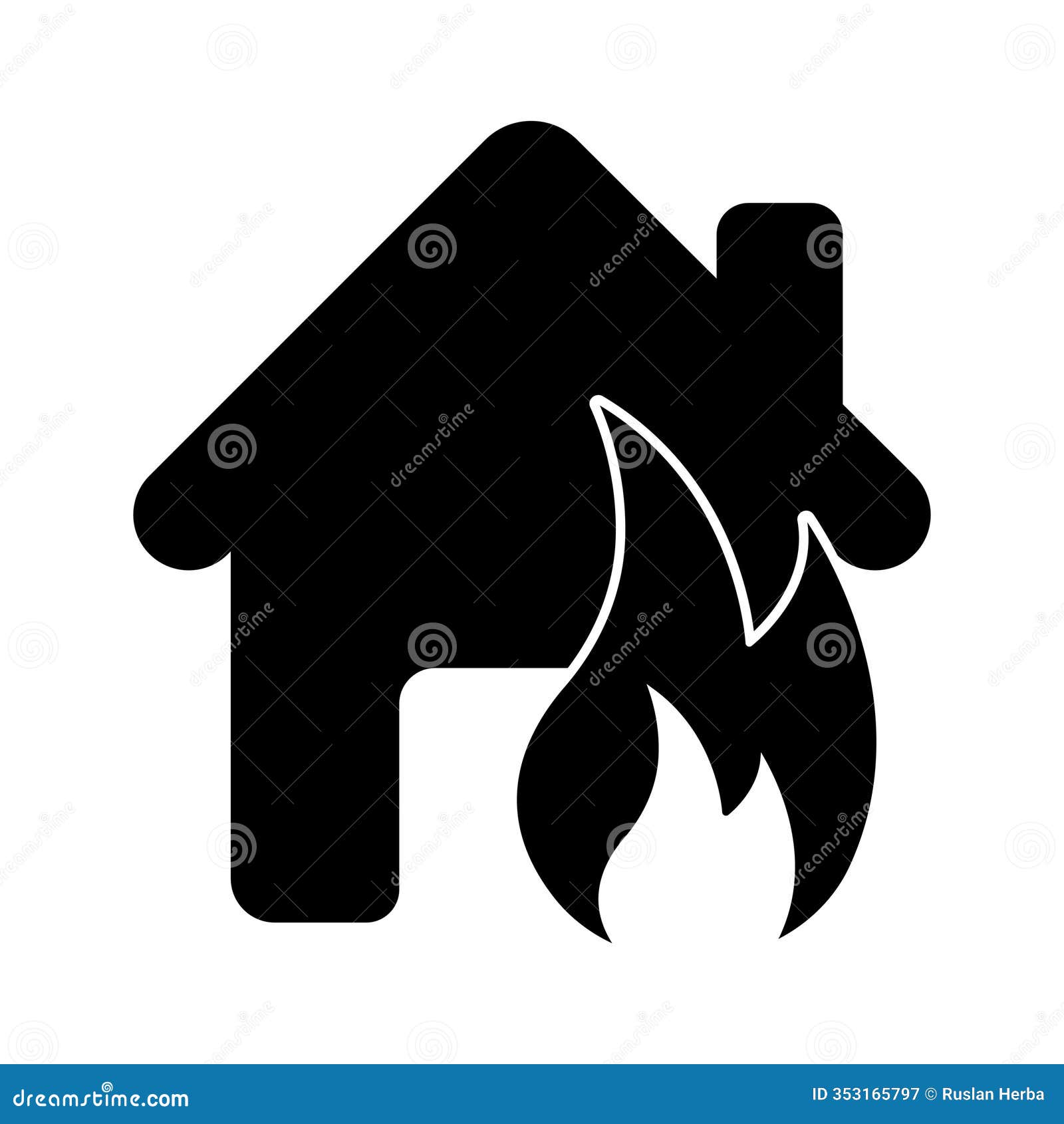 Fire Home Icon Vector on White Background. House Flames Symbol Stock ...