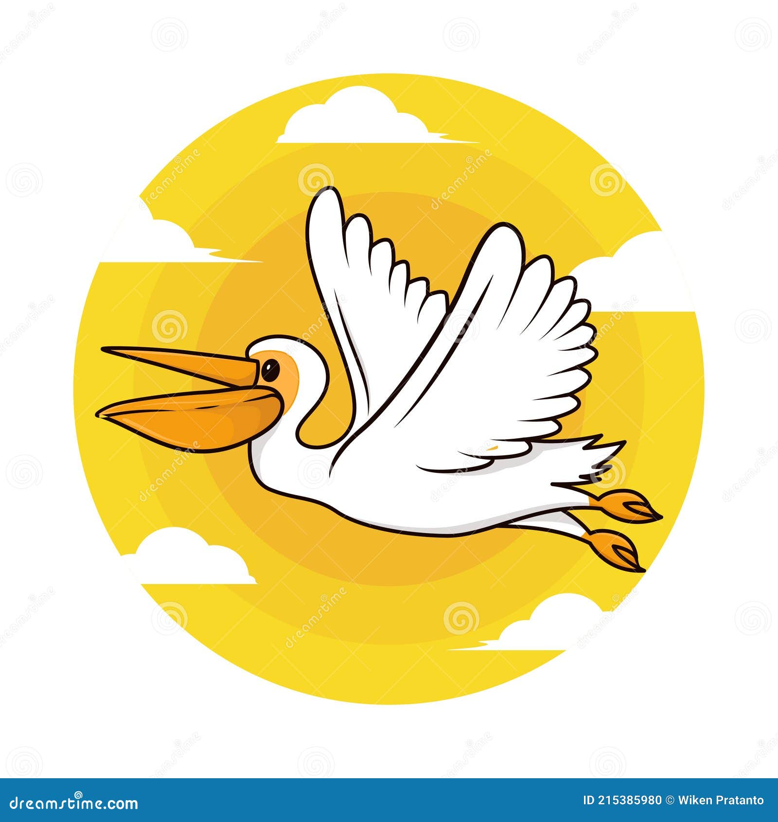 Flying Pelican Character Vector Design Stock Vector - Illustration of ...