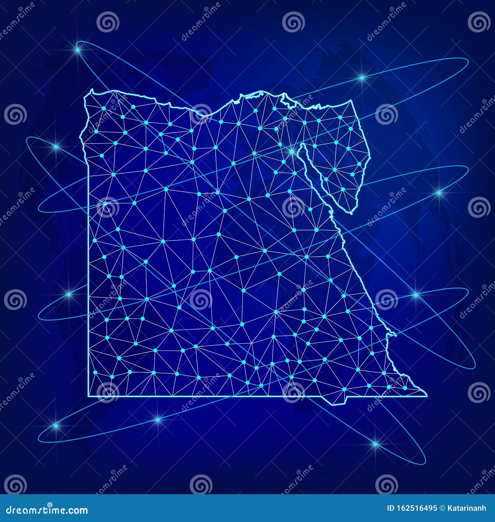 Global Logistics Network Concept. Communications Network Map Egypt on ...