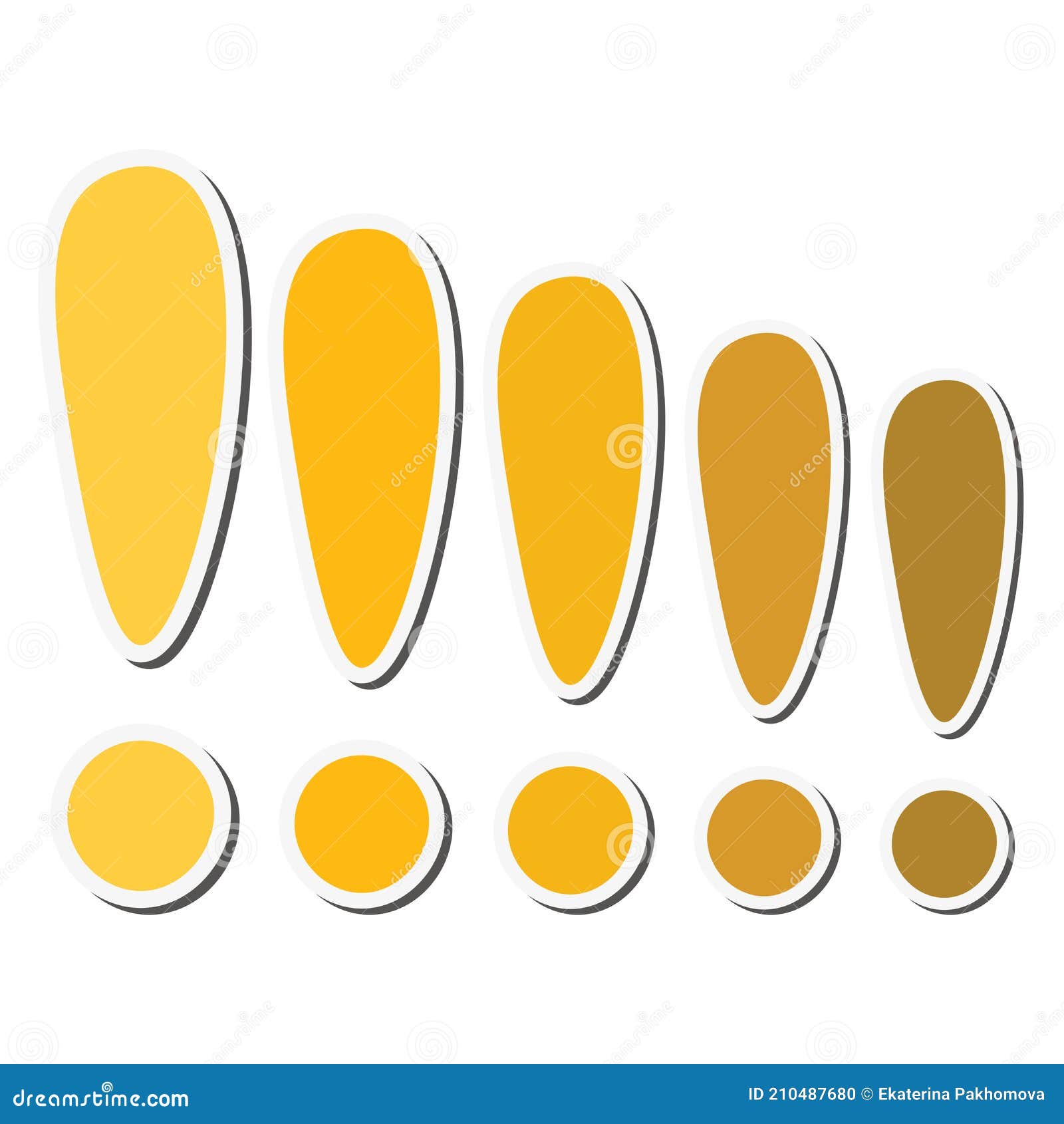 Cute Colorful Sticker Exclamation Marks Set. Stock Vector ...